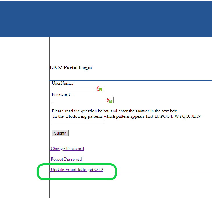 LIC Merchant Portal (login process, forgot password, change email ID)